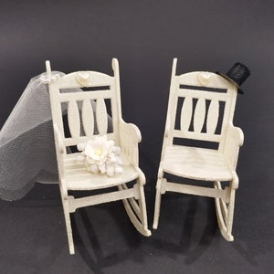 Wedding Cake Topper, Rocking Chairs Cake Topper, Winter Theme Cake ...