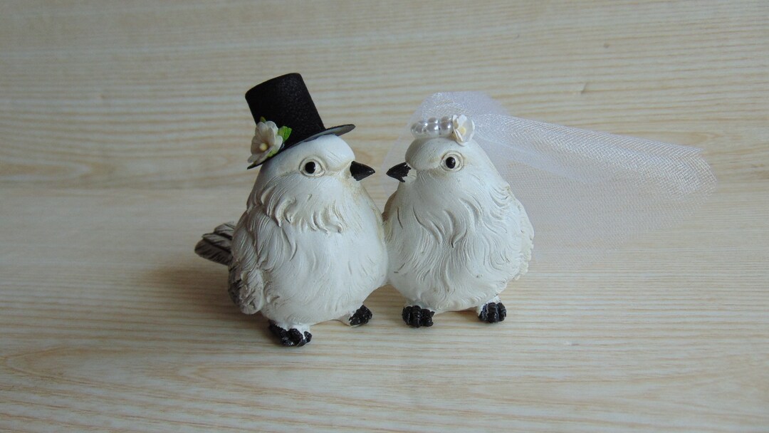 Wedding Cake Topper, Birds Cake Topper, White Birds Wedding Cake Topper ...