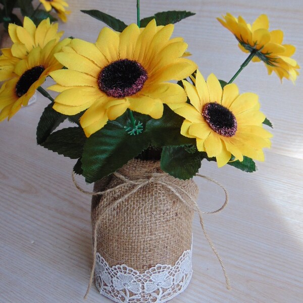 Sunflower Burlap - Etsy