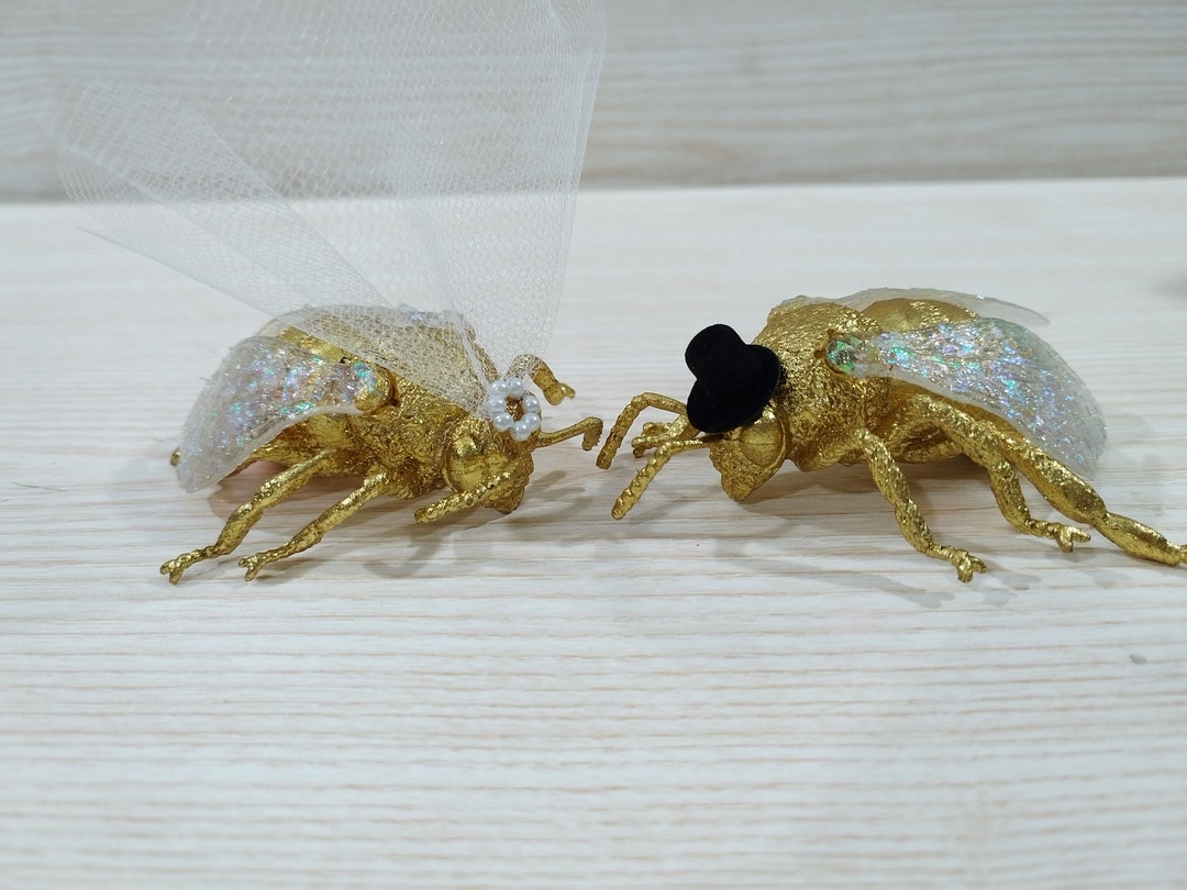 Bride and Groom Flies Wedding Cake Topper, Bugs Cake Topper, Fly ...