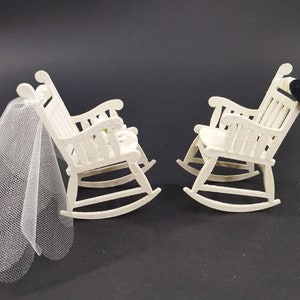 Wedding Cake Topper, Rocking Chairs Cake Topper, Winter Theme Cake ...