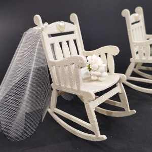Wedding Cake Topper, Rocking Chairs Cake Topper, Winter Theme Cake ...