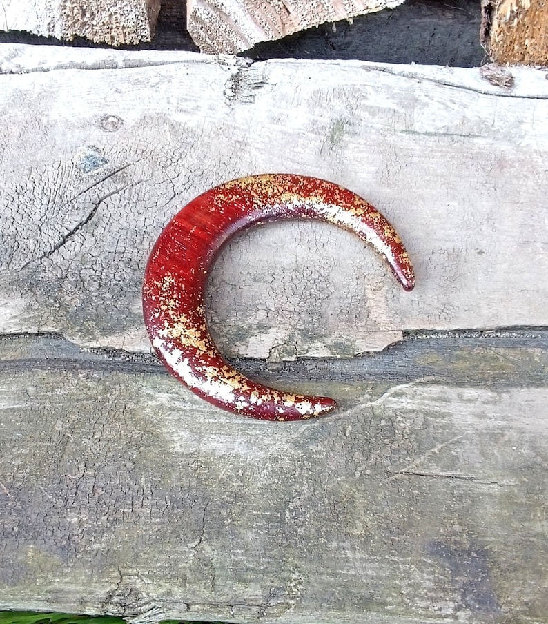 Wooden Hair Moon, Padauk, Moon Fork, Hair Stick Moon, Bun Holder ...