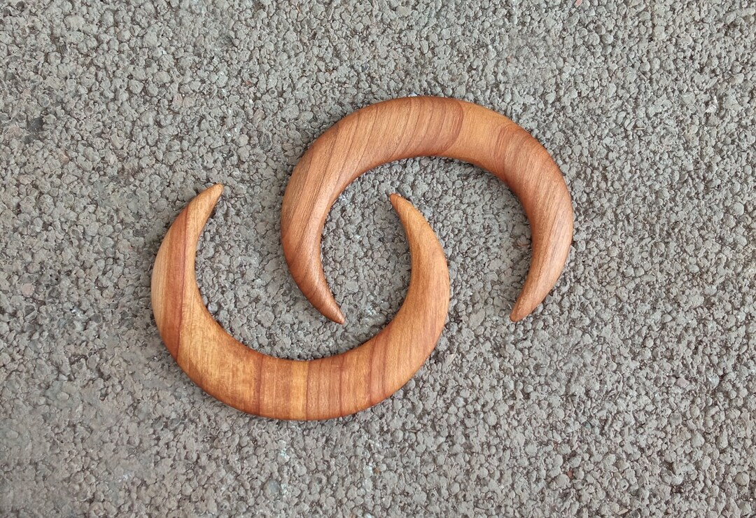 3,9″ (9,8 Cm) Wooden Hair Moon, Cherry Wood, Moon Fork, Hair Stick Moon ...