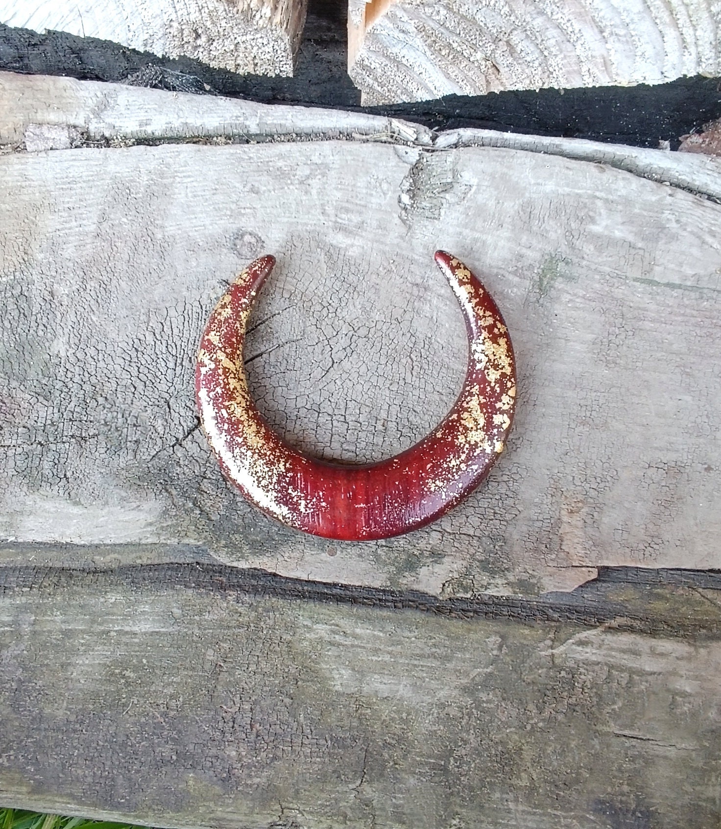 Wooden Hair Moon, Padauk, Moon Fork, Hair Stick Moon, Bun Holder ...