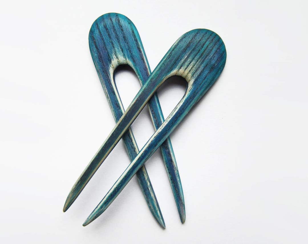 Wooden Hair Fork, Hairfork, Wood, 2 Prong, Ash Wood,purple,lila,violet ...