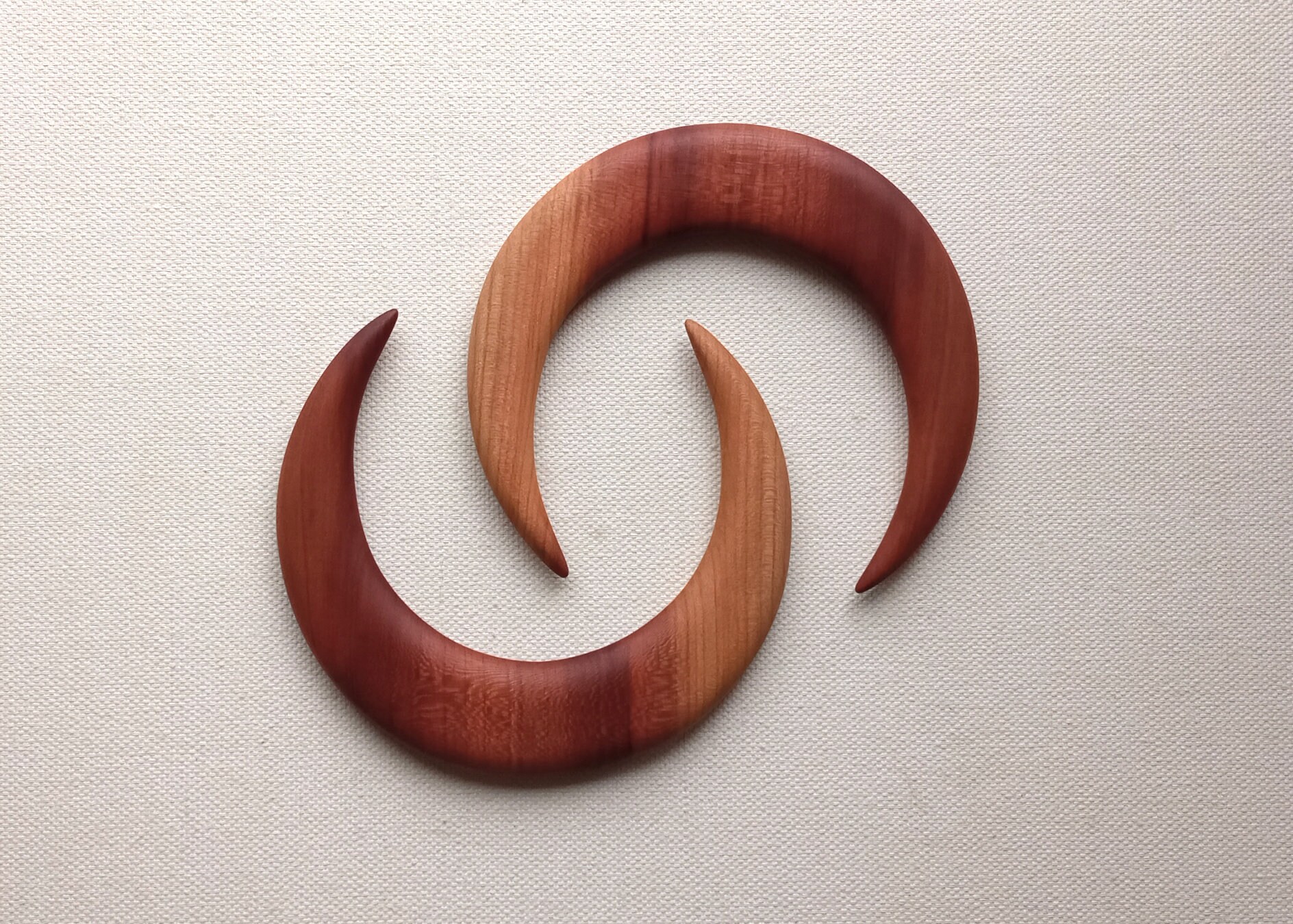 Large Wooden Hair Moon, Plum Wood, Moon Fork, Hair Stick Moon, Bun ...