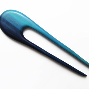 Wooden Hair Fork, Hairfork, Blue, Green, Turquoise Wood, 2 Prong. - Etsy