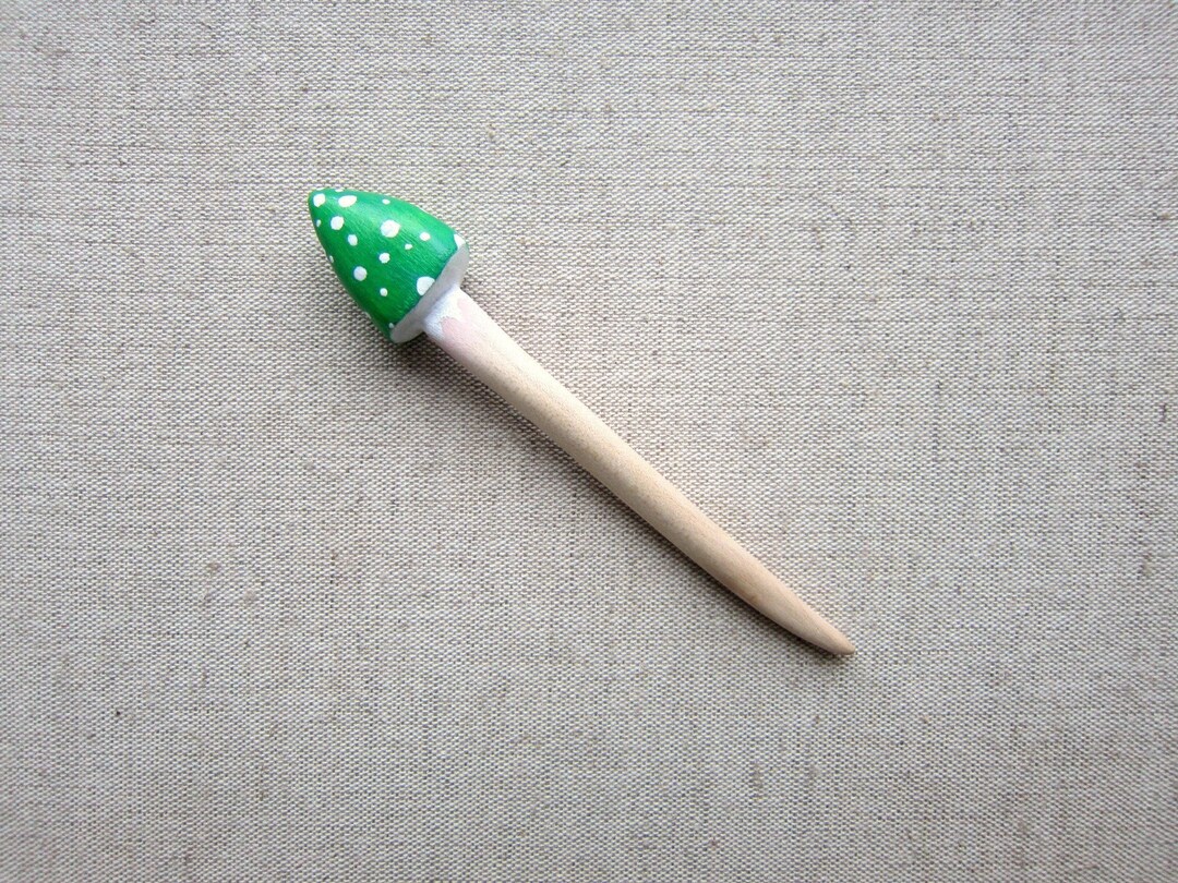 12 Cm Mushroom Wooden Hair Stick, Hairfork, Wood, Hair Pin Wood ...