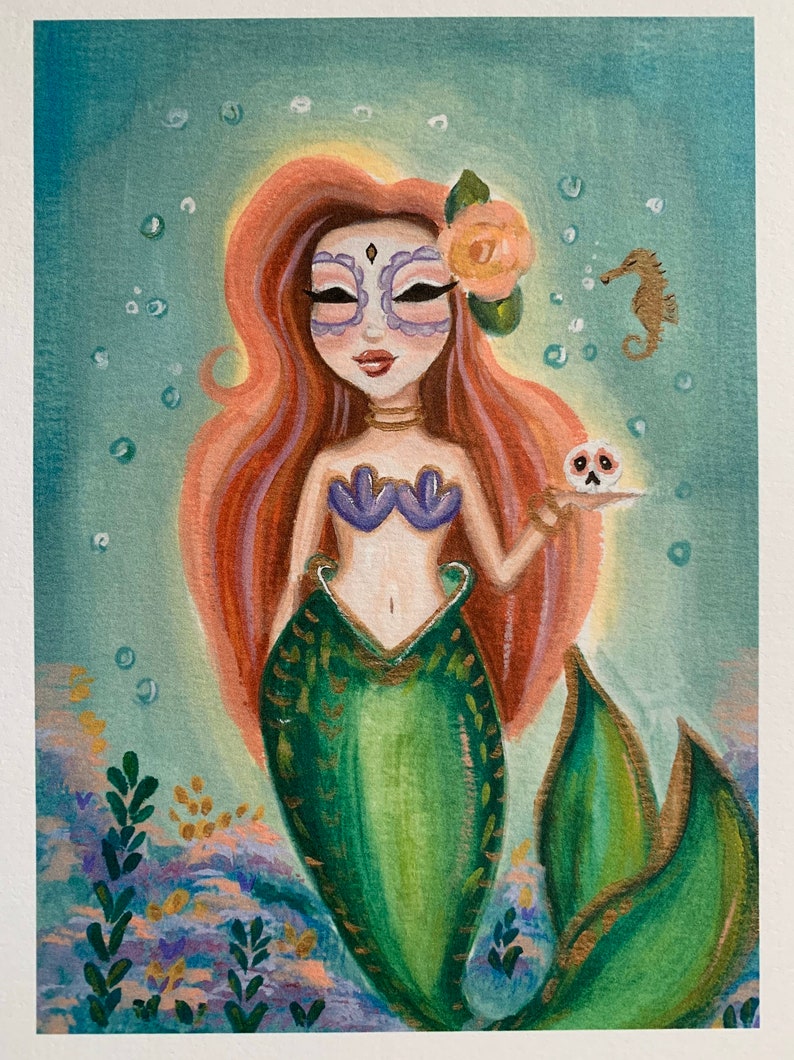 Lovely Lavender Mermaid Print | Etsy