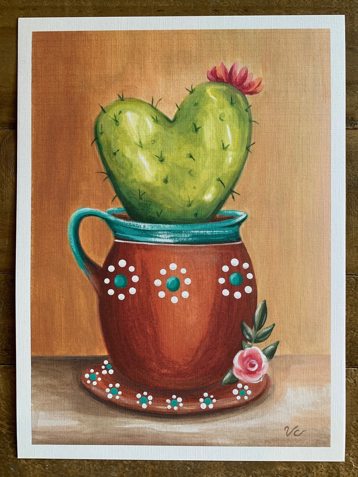 Heart Shaped Nopal Art Print - Etsy