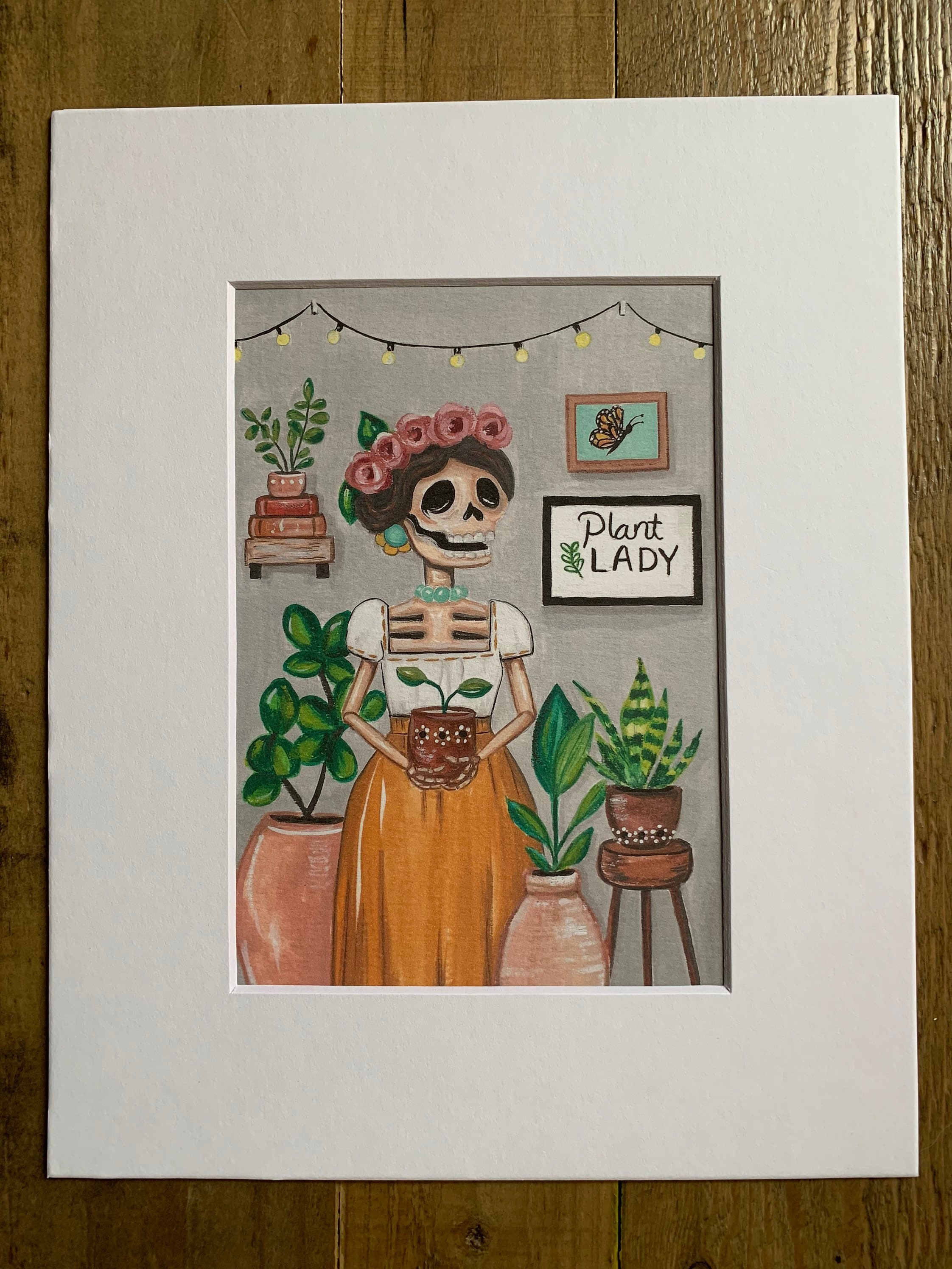 Plant Lady Art Print matted - Etsy