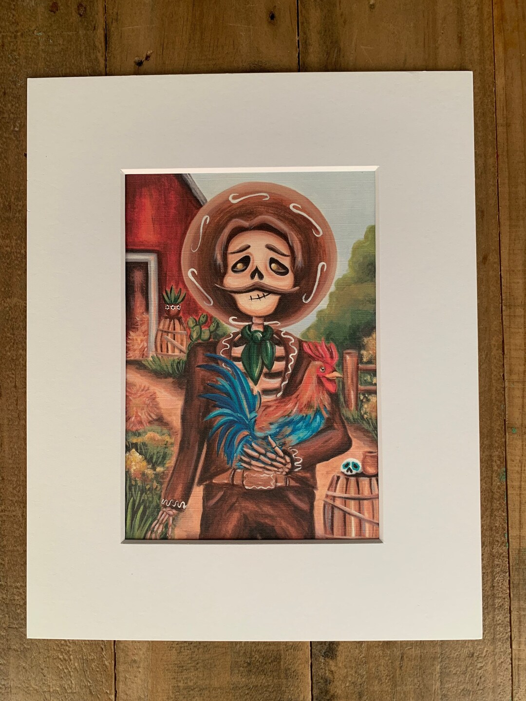 El Gallo Art Print With White Photo Mat - Etsy