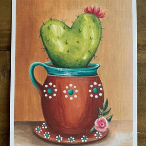 Heart Shaped Nopal 5X7” Art Print - Etsy
