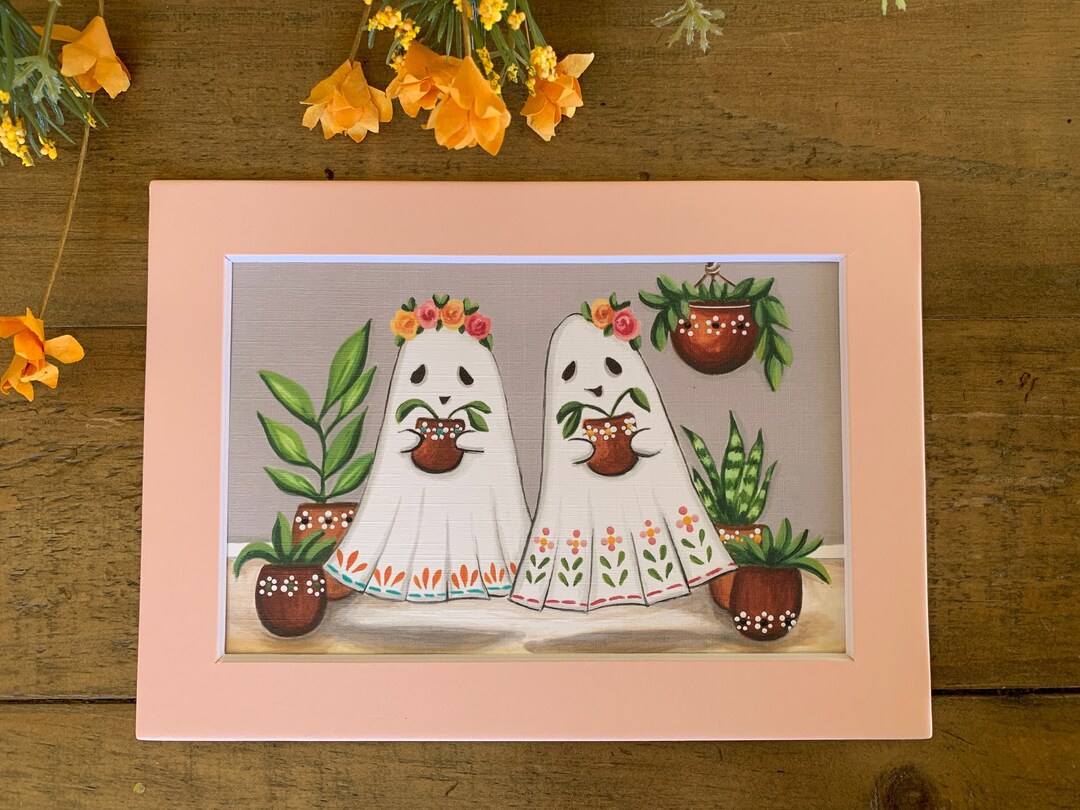 Ghost Besties Art Print With Pink Photo Mat - Etsy