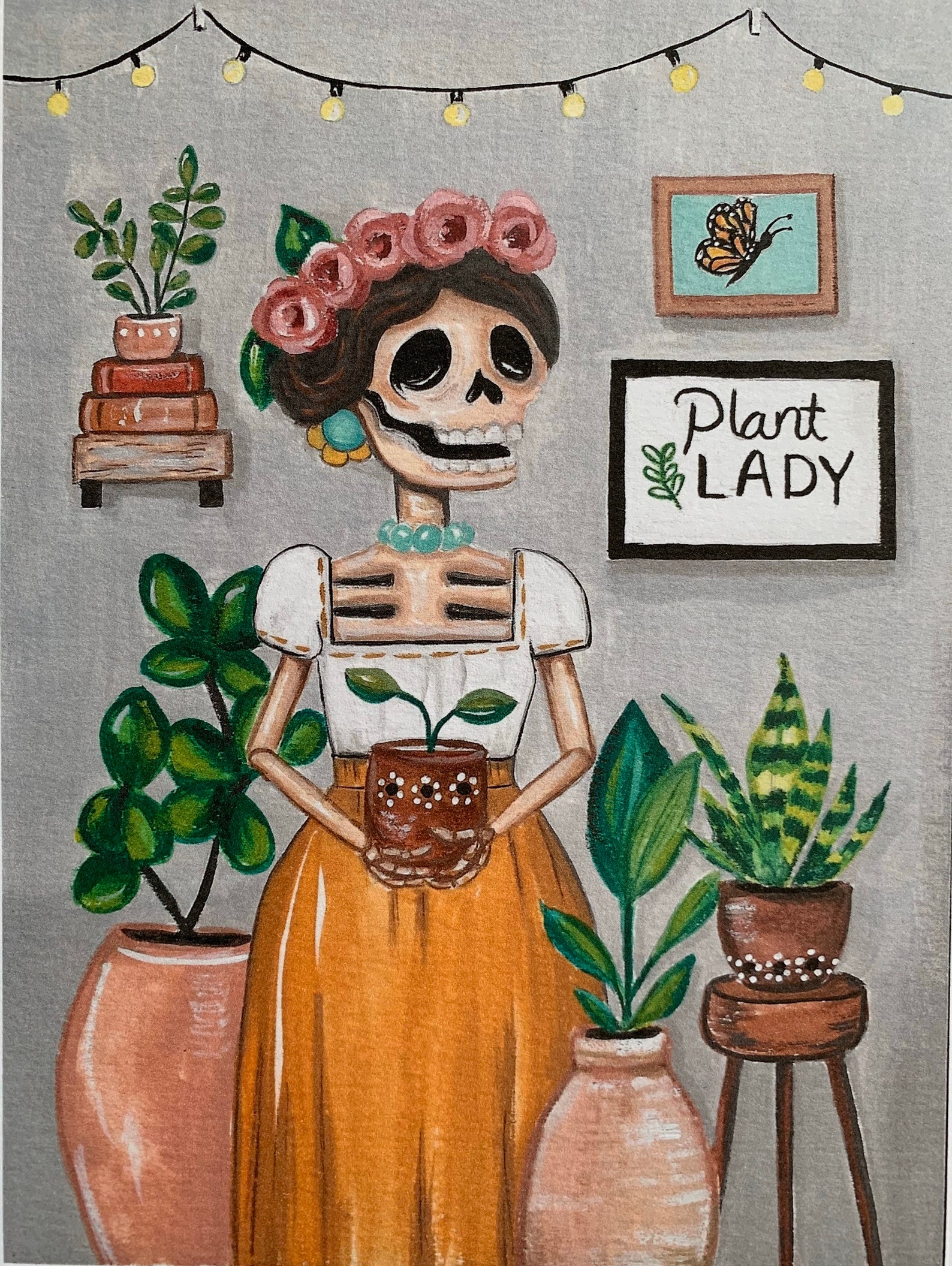 Plant Lady Art Print matted - Etsy