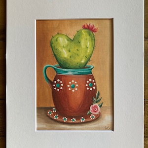 Heart Shaped Nopal Art Print (matted) - Etsy