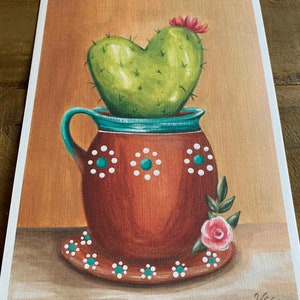 Heart Shaped Nopal 5X7” Art Print - Etsy