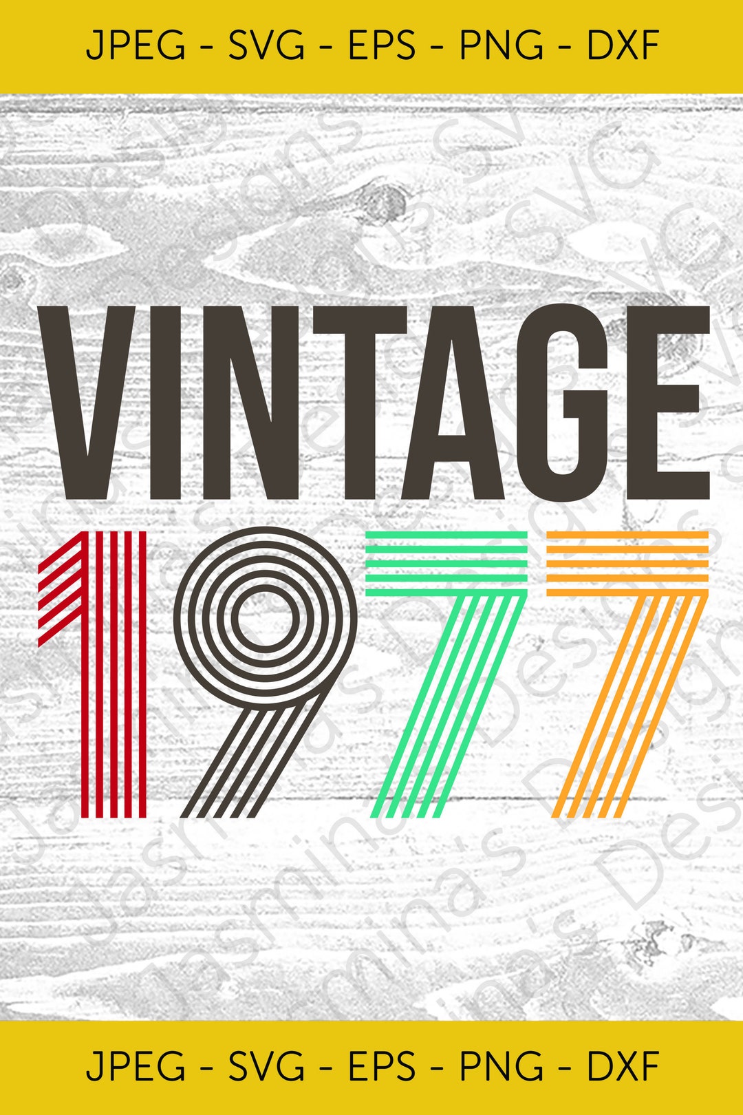 Vintage, Born Year 1977, Image Cut File, Digital Download, Funny, SVG ...