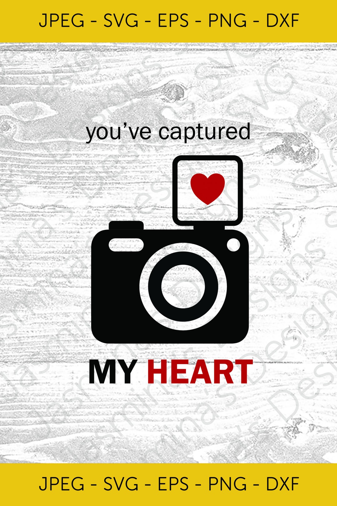 You Captured My Heart Camera SVG: Valentine's Day Cut File (digital) - Etsy