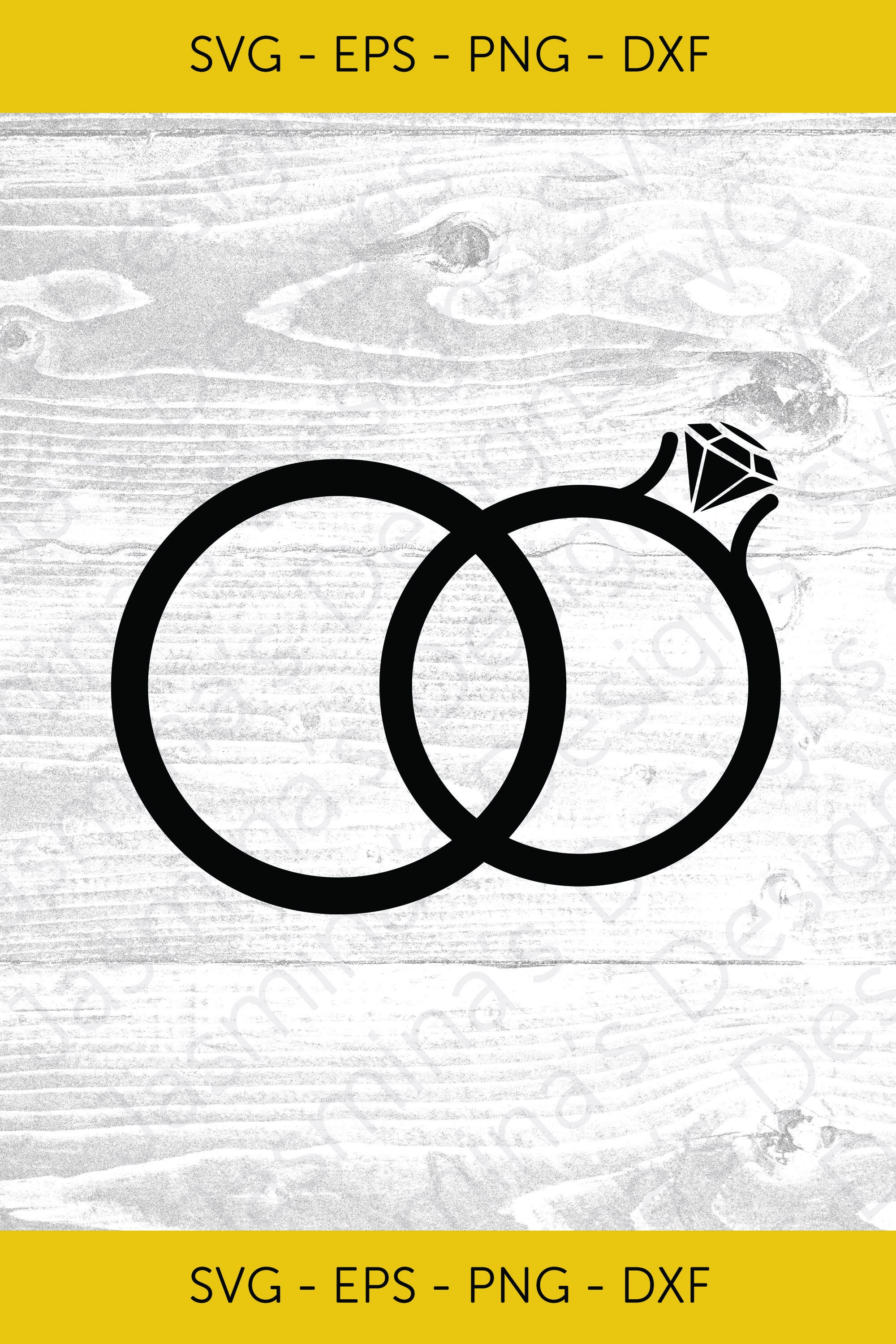 Wedding Rings Image Cut File Digital Download Svg Png Dxf Eps For