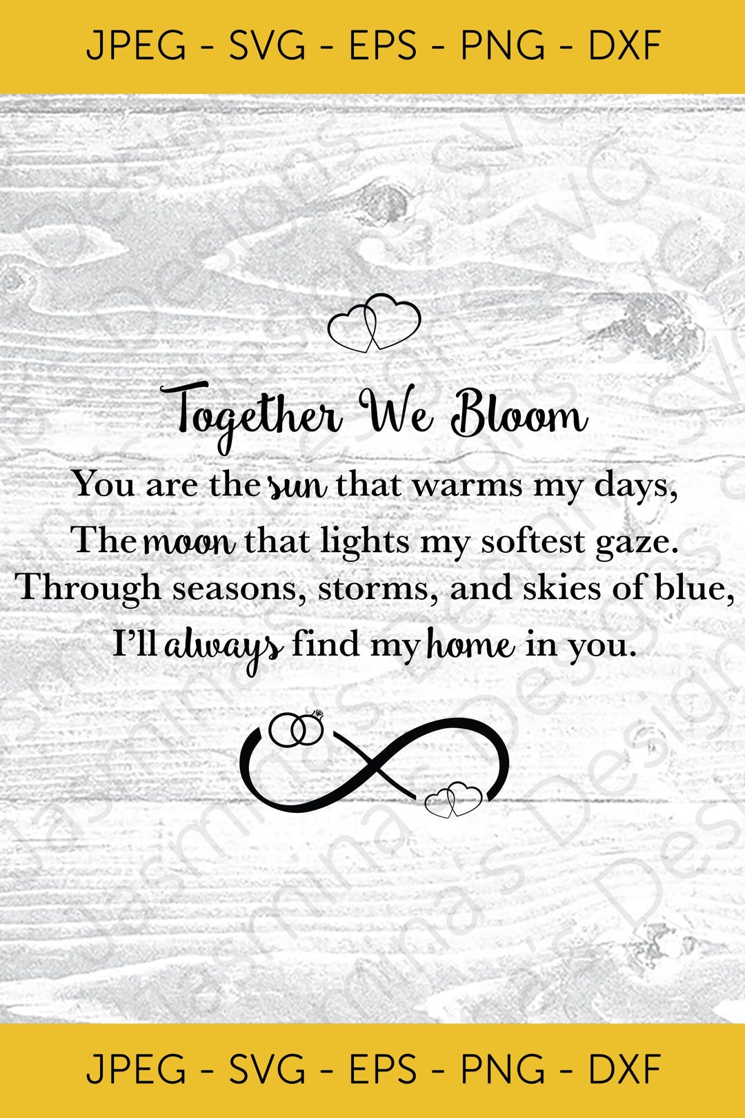 Marriage Poem SVG: 'together We Bloom' Wedding Cut File (digital ...