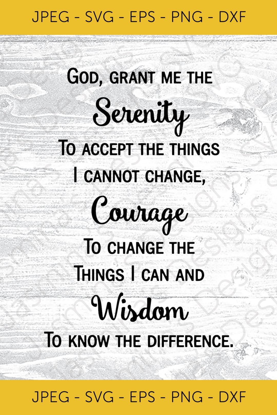 Serenity Prayer SVG: God Grant Me, Cricut Silhouette (digital File) - Etsy