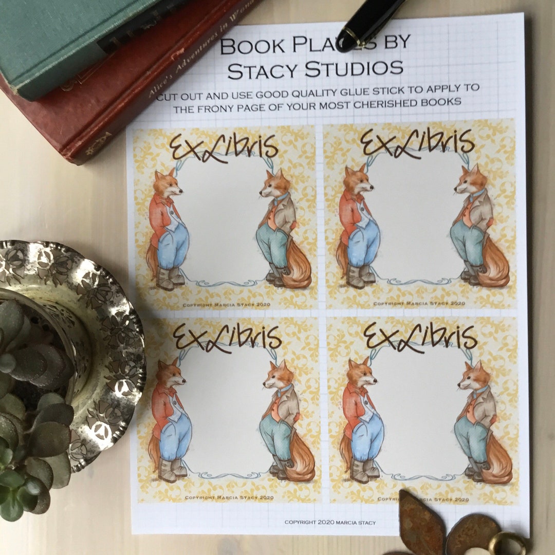 Print Your Own Cute Foxes Bookplate, DIY - Etsy