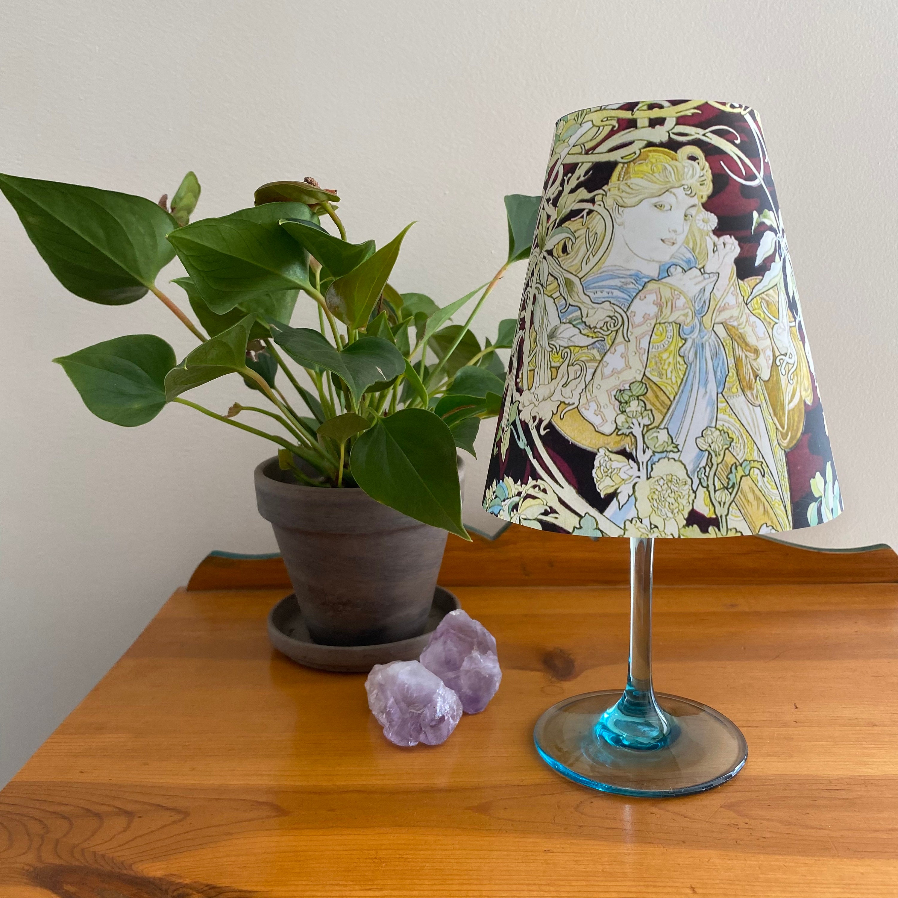 Lampshade for Wine Glass Mucha Style - Etsy