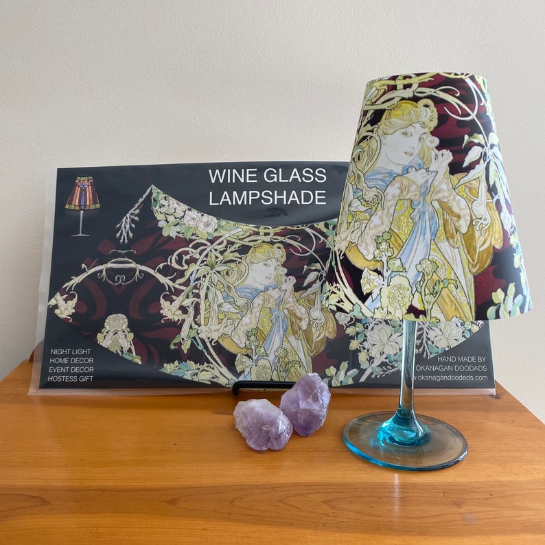 Lampshade for Wine Glass Mucha Style - Etsy