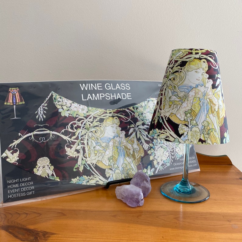 Lampshade for Wine Glass Mucha Style - Etsy