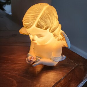 Little Angel Night Light...vintage...handpainted...ceramic - Etsy