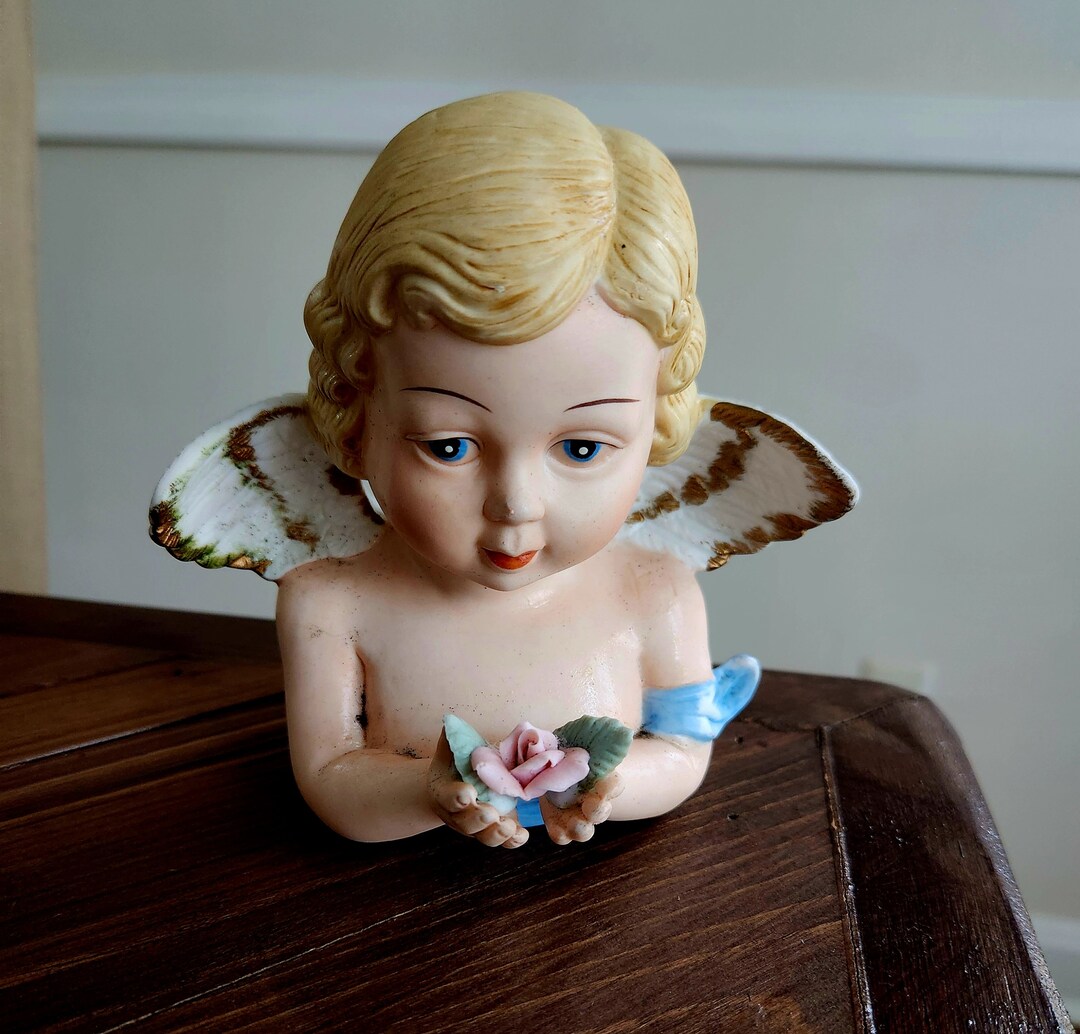 Little Angel Night Light...vintage...handpainted...ceramic - Etsy