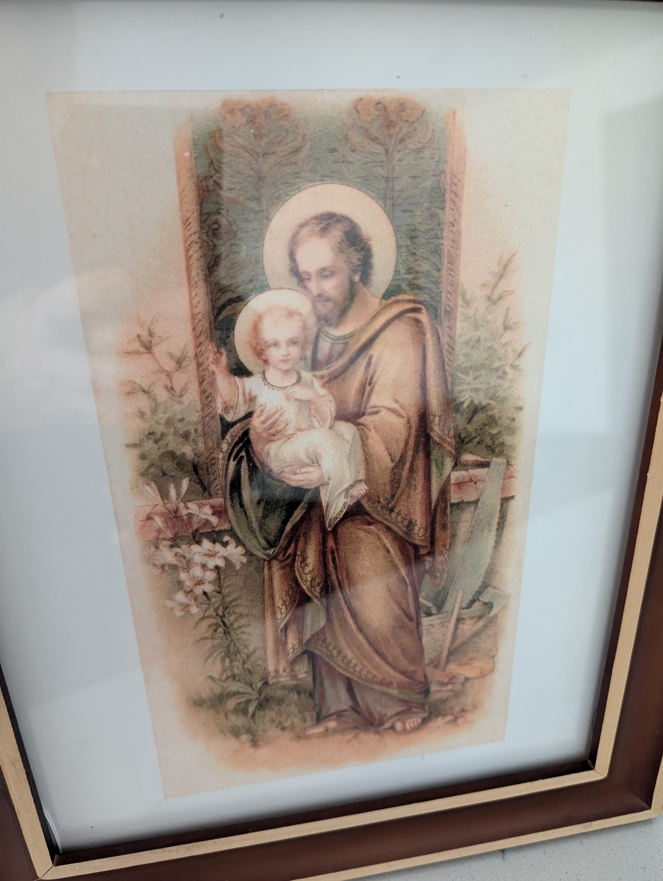 St Joseph and the Infant Jesus...vintage Picture...framed - Etsy