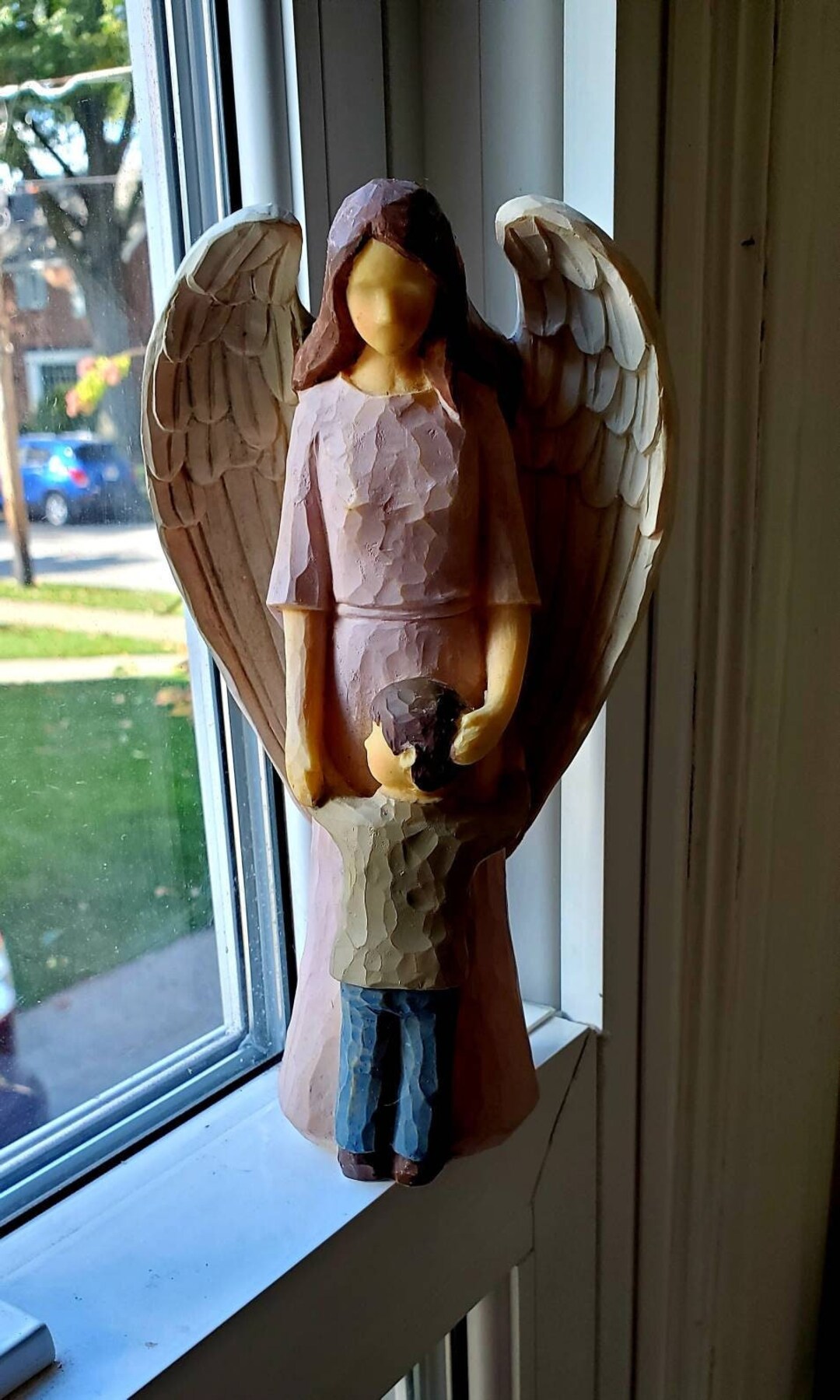 Beautiful Comforting Angel...vintage...angel With Child...great ...