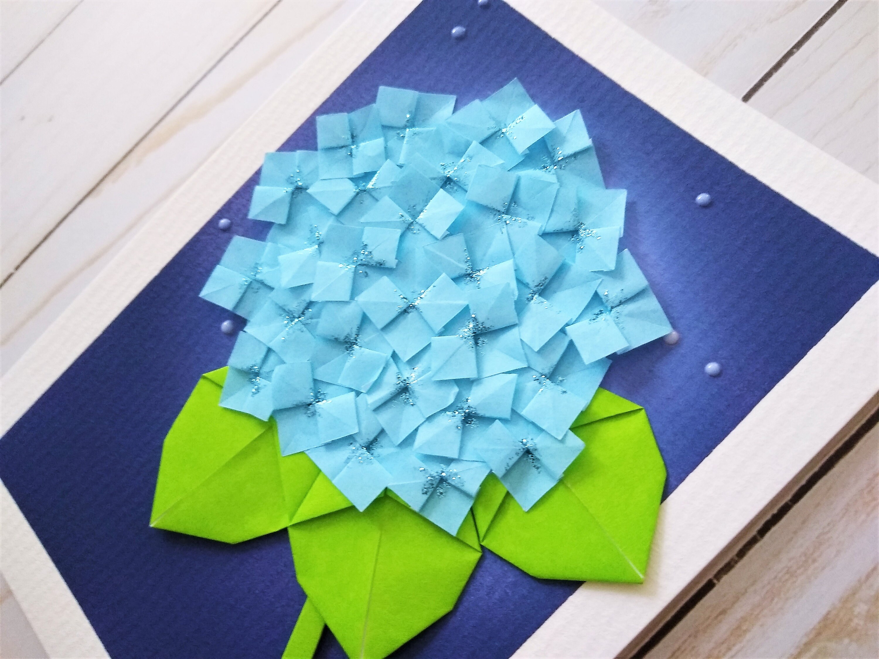 Original Art Handmade Origami Hydrangea Flower 6x8 Mini Wall Art ...