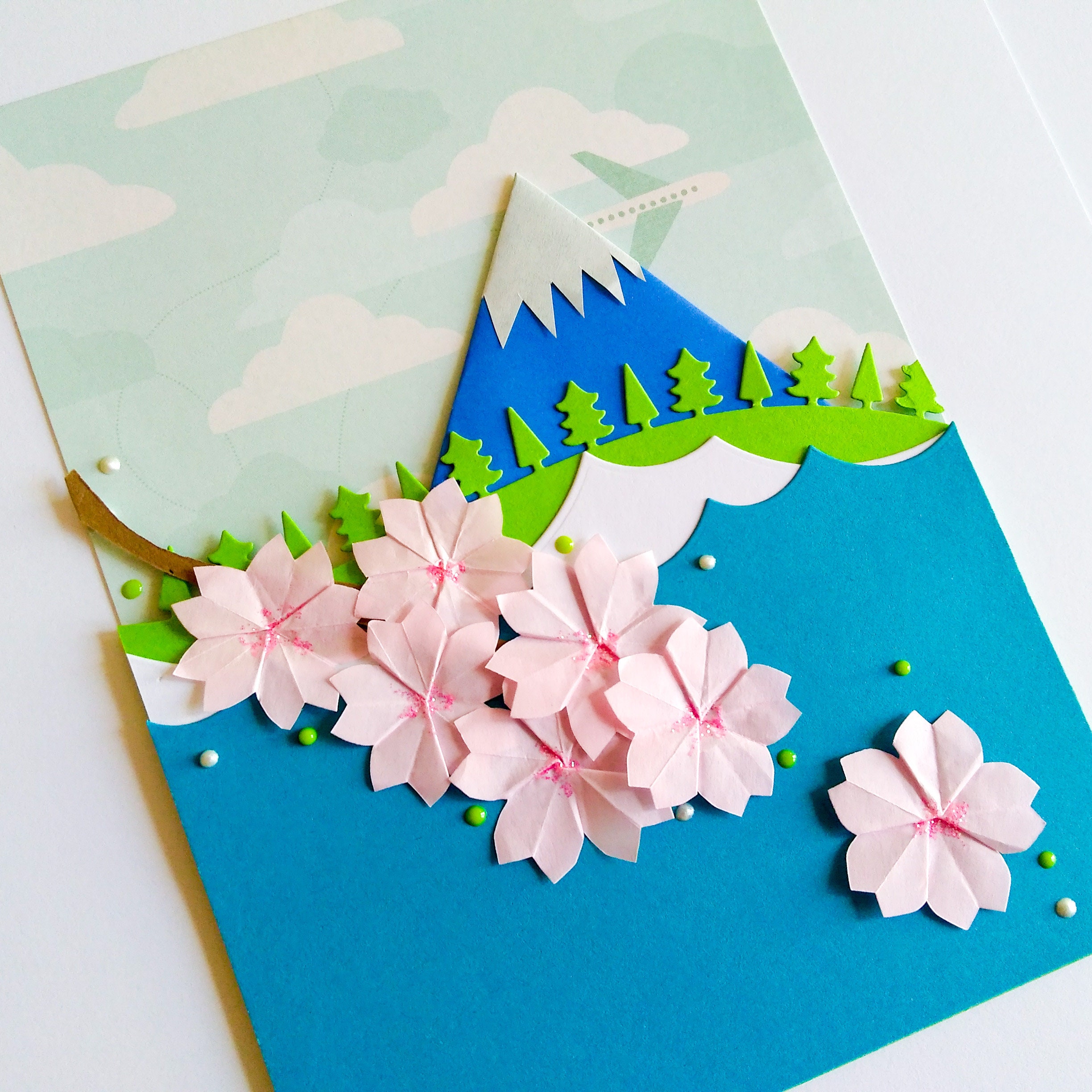 Original Art - Handmade Origami Japan Scene 8" X 10" Wall Art UNFRAMED ...