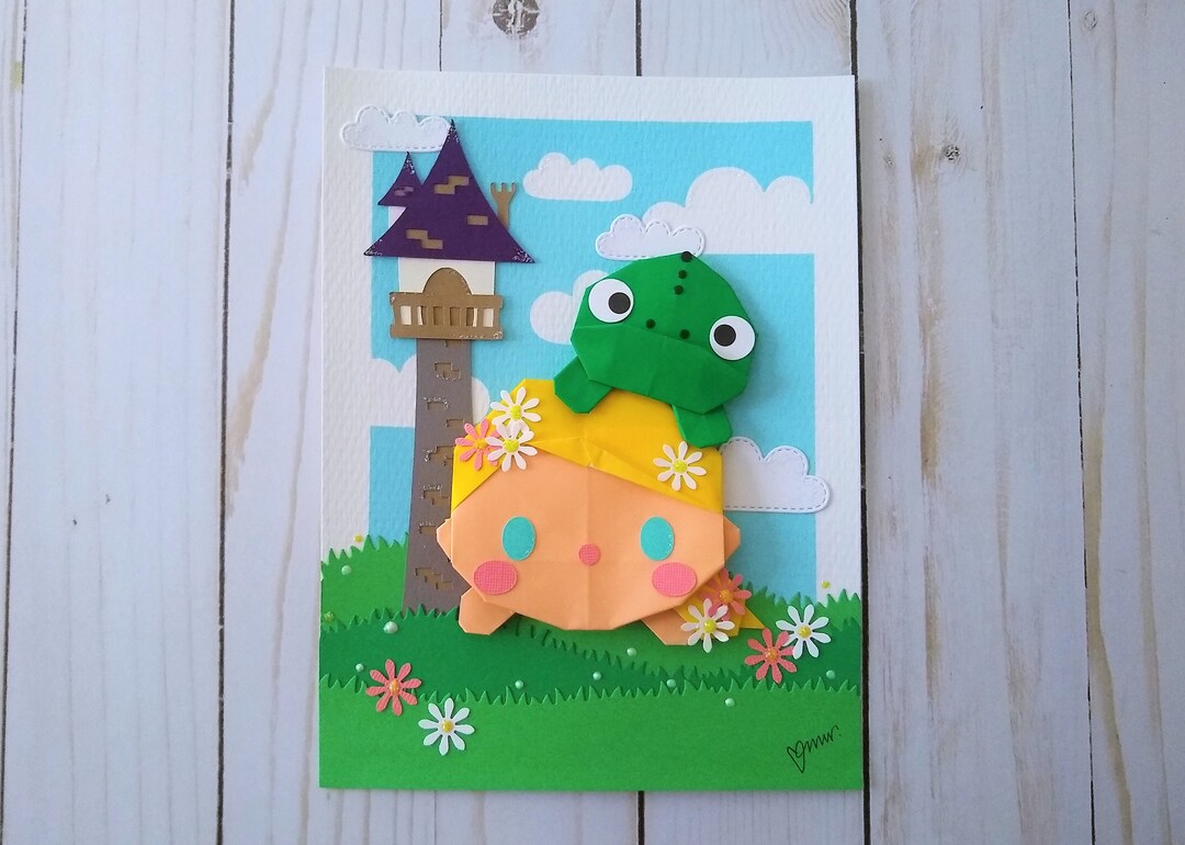6x8 Handmade Origami Chibi Princess Inspired Original Mini Wall Art ...