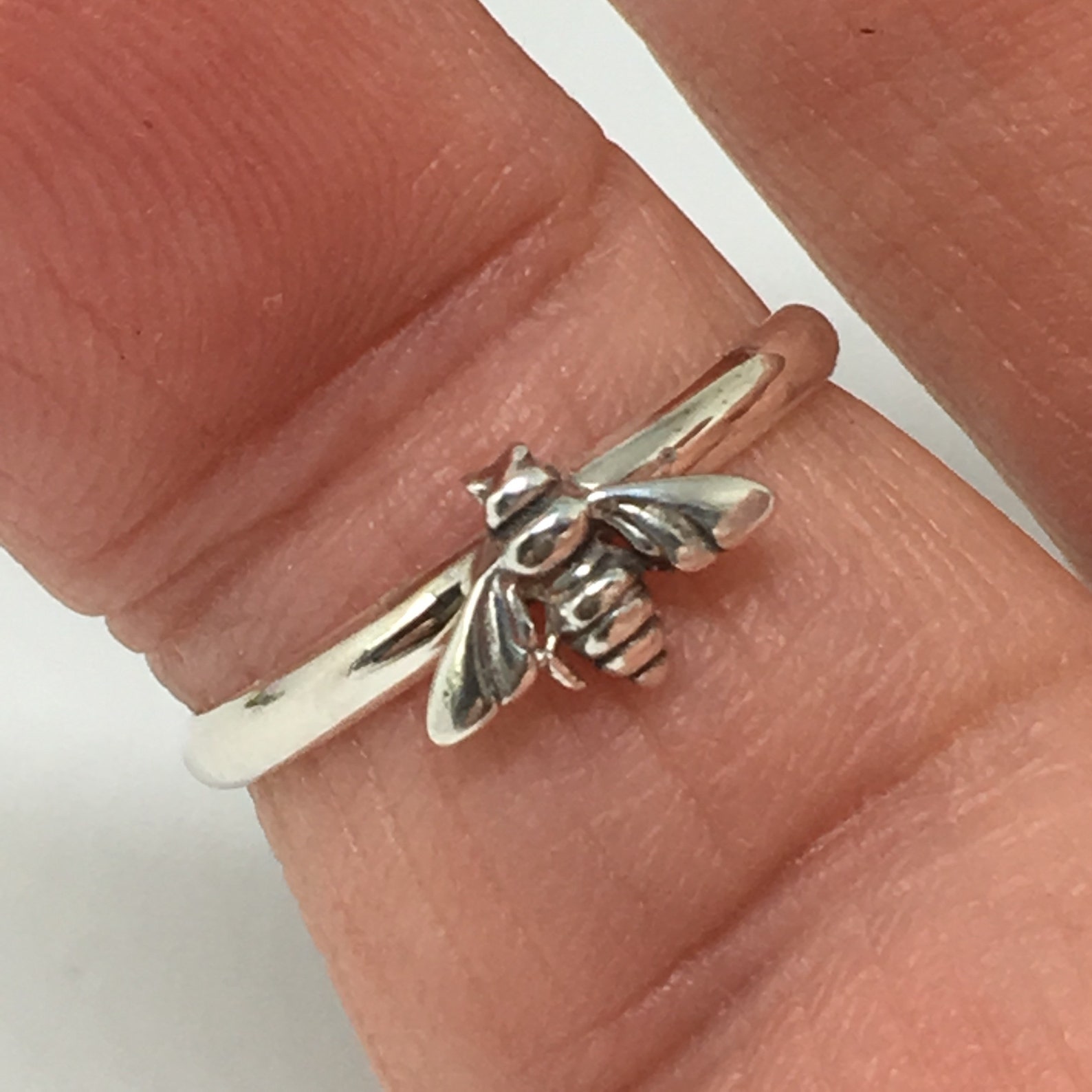 Dainty Bee Ring Handmade in USA 925 Sterling Silver Honey | Etsy