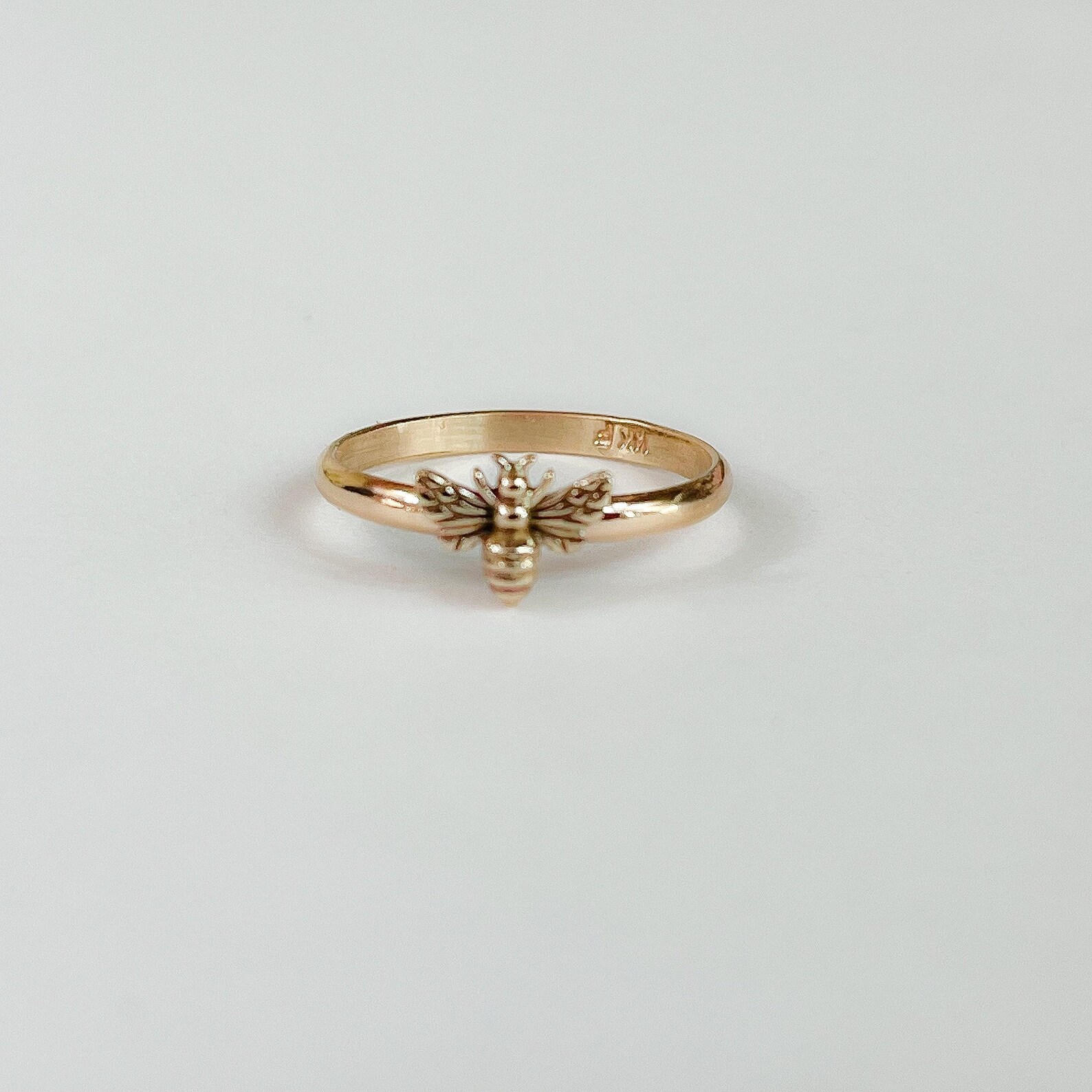 Bee Ring, 14kt Gold Filled Band With a Bronze Bee - Etsy