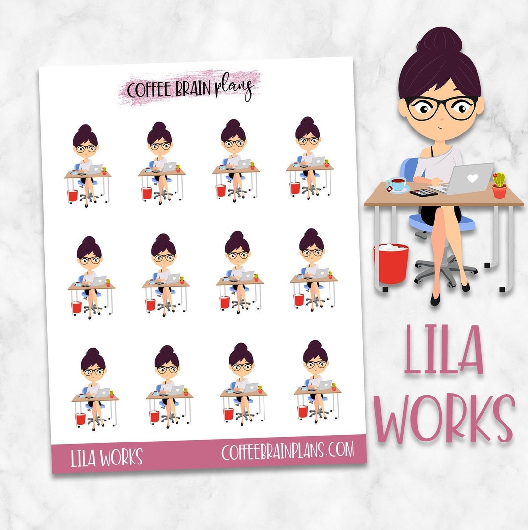 Planner Girl Lila Working Planner Character Stickers - Etsy
