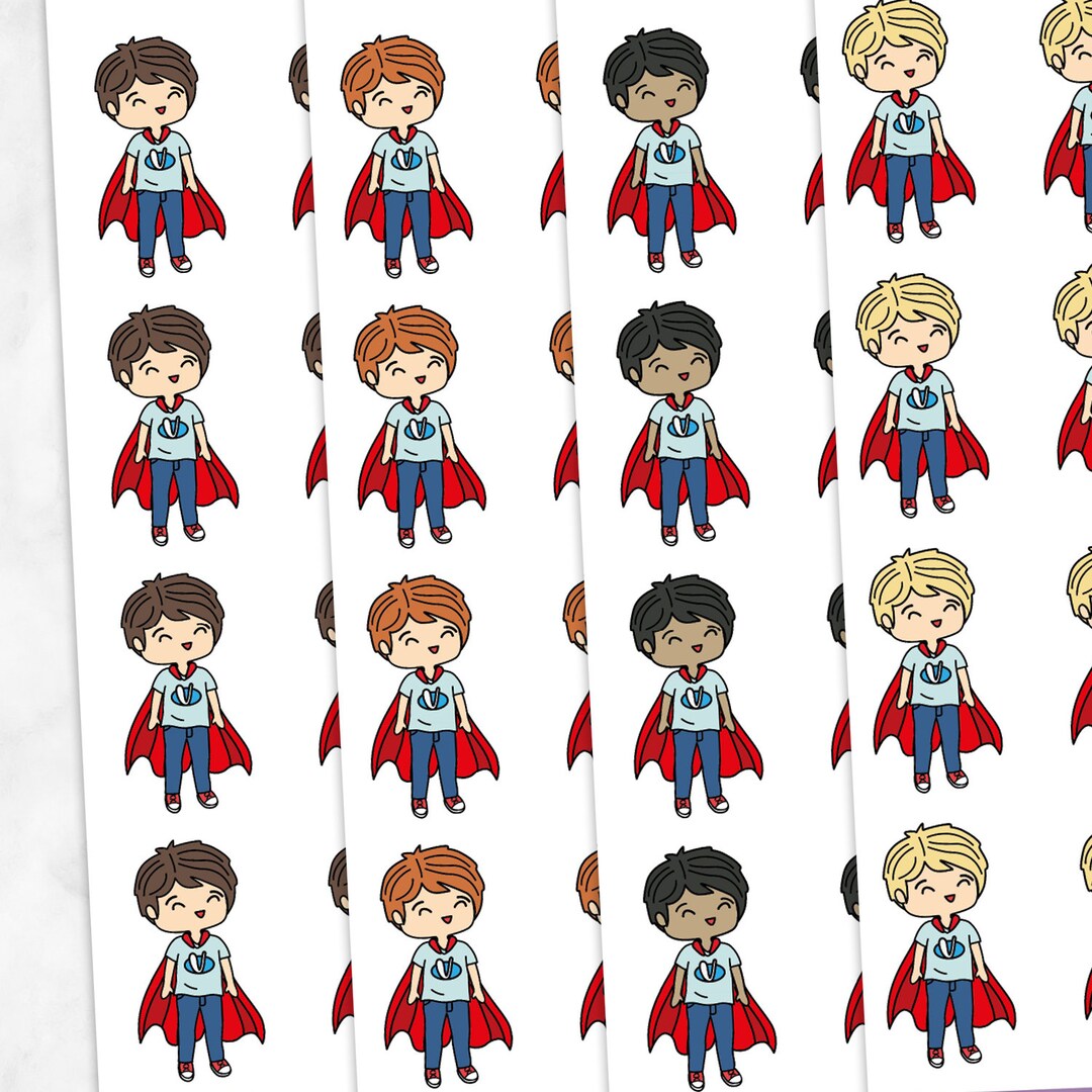 Super Victor Dad Male Character Hand Drawn Planner Stickers - Etsy