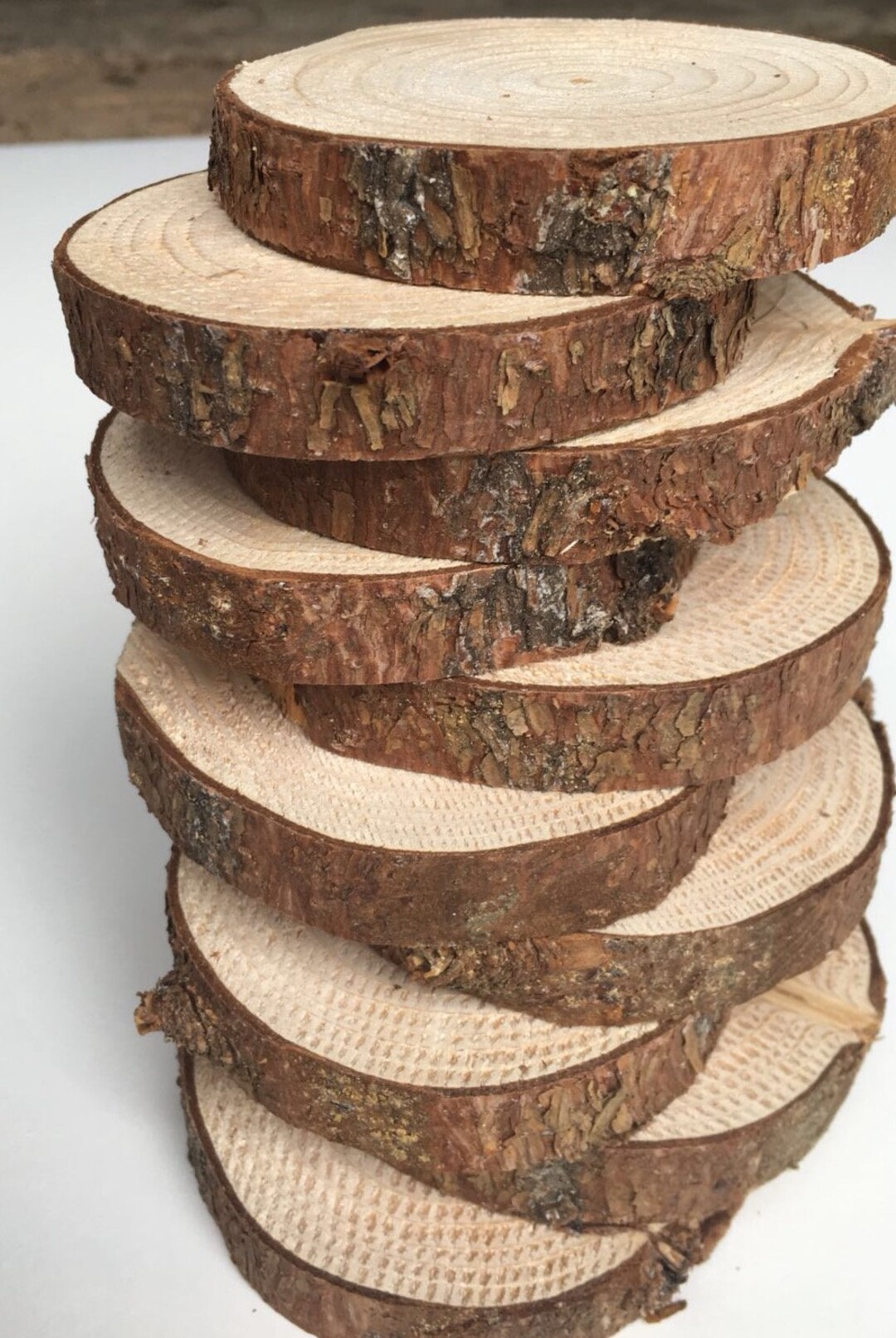 10 PCS | Fir Tree Slices |wooden Circles | Wooden Discs | Wooden Slices ...