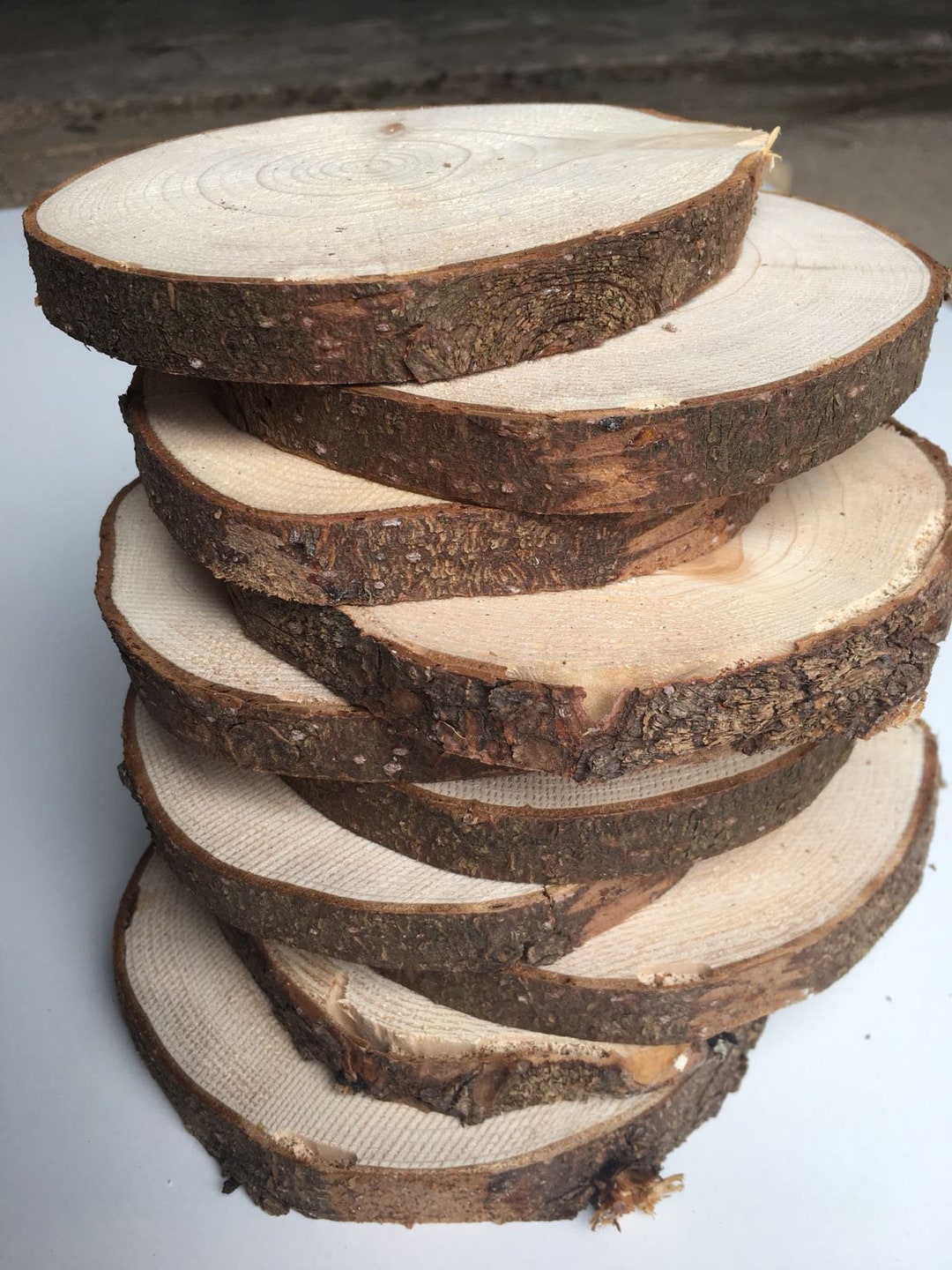 10 PCS | Fir Tree Slices |wooden Circles | Wooden Discs | Wooden Slices ...
