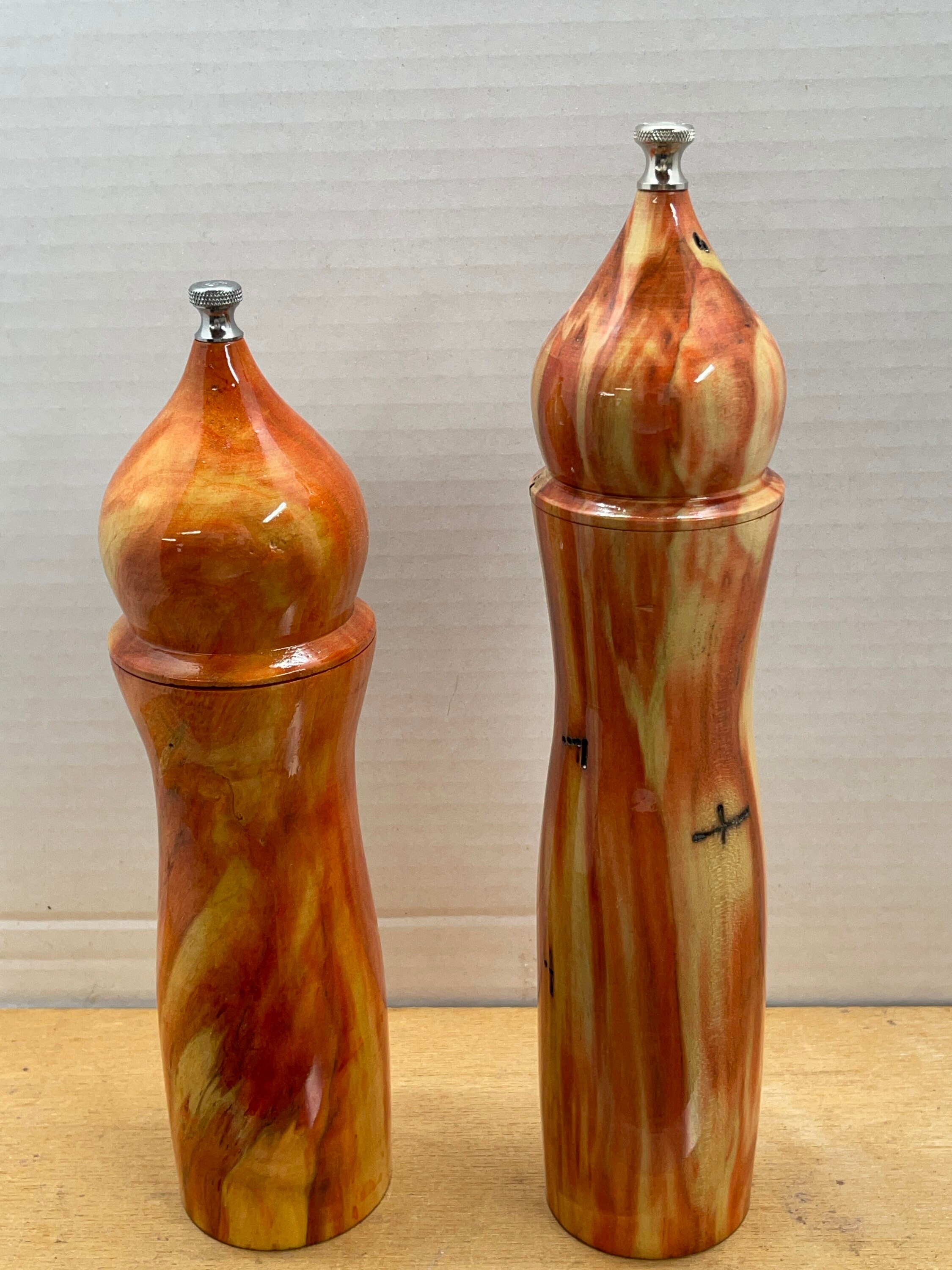 Amazing Handmade Flame Box Elder Salt and Pepper Mill Set - Etsy