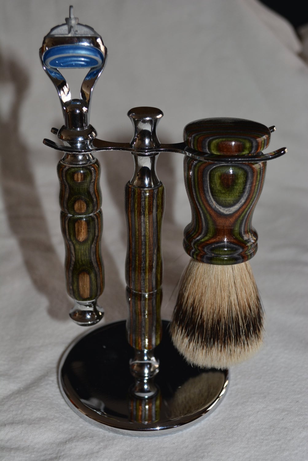 Beautiful 3 Piece Fusion Shaving Set Wood/chrome - Etsy