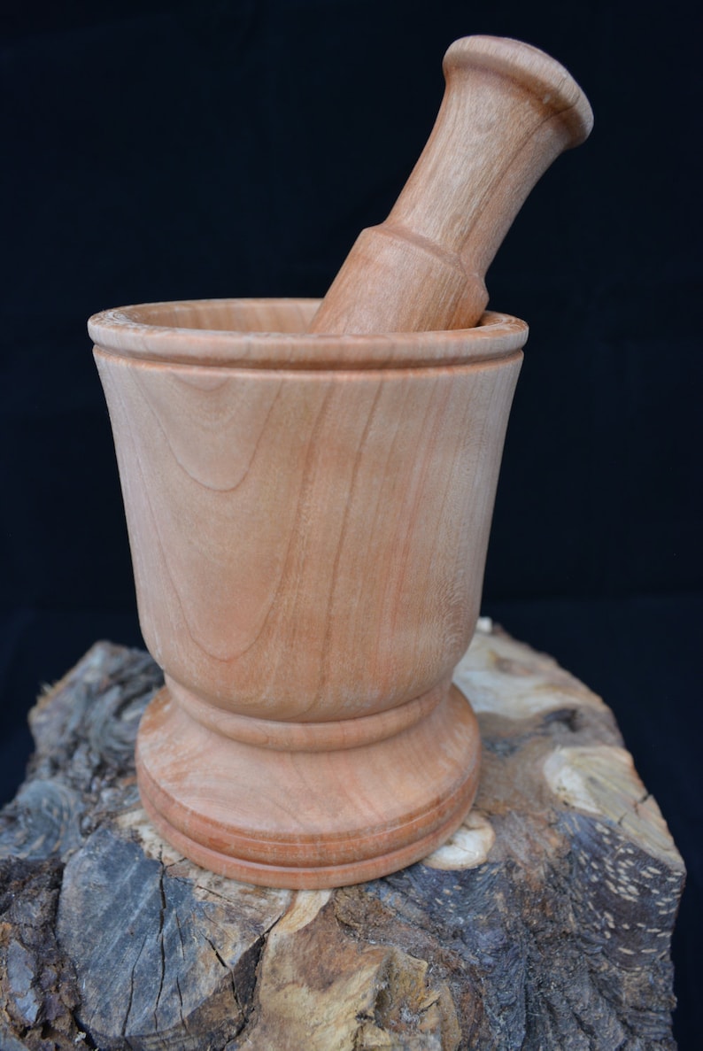 Awesome Handmade Cherry Wood Mortar and Pestle - Etsy