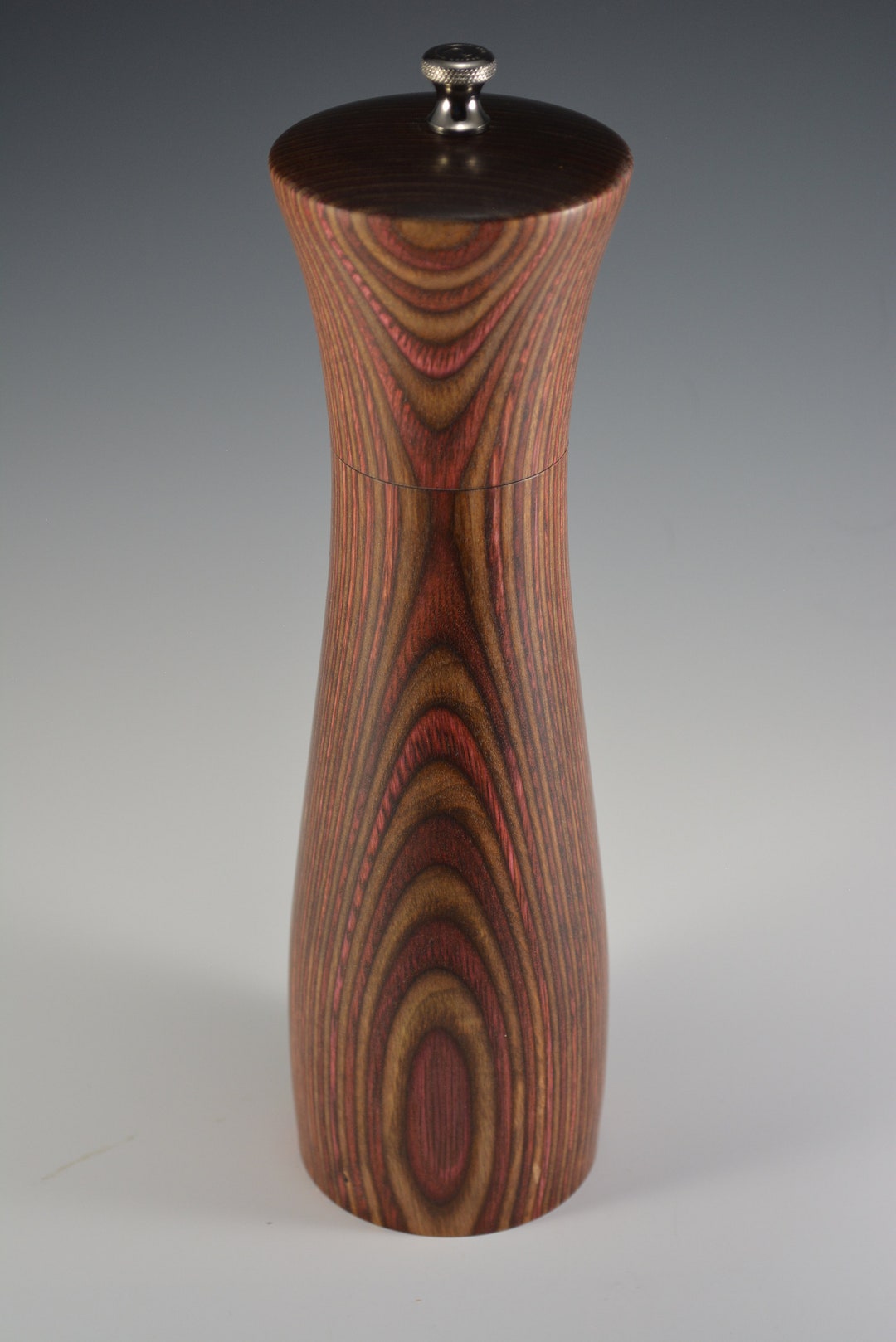 Magnificent Handmade Multi-colored Wood Pepper Mill. Grinds Salt and ...