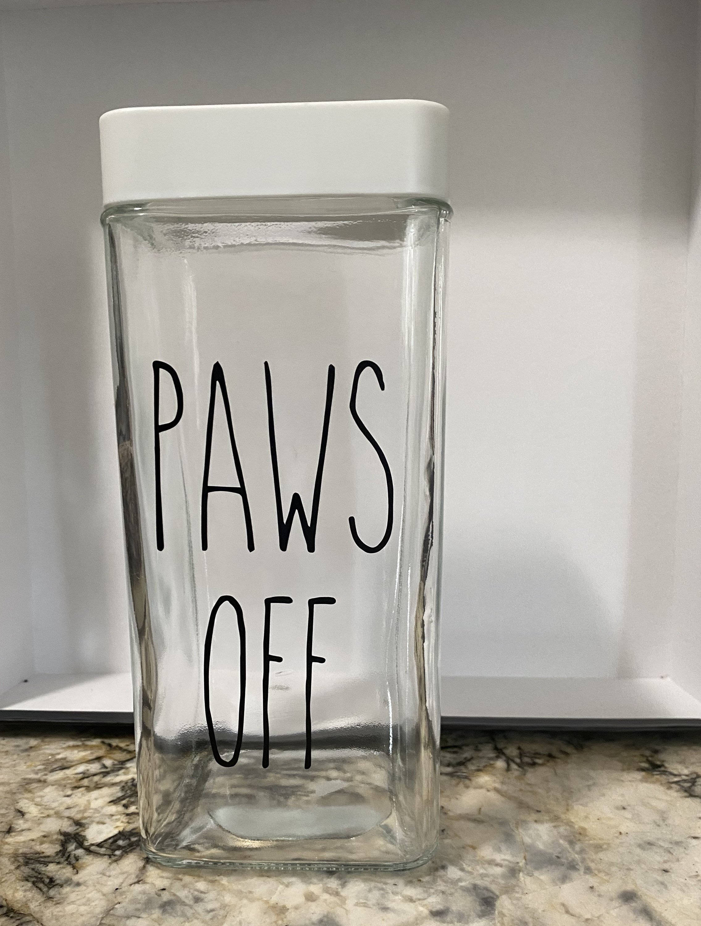 Large Dog Treat Jar, Paws off Jar, Pet Treat Jar, Dog Treat Jar, Glass ...