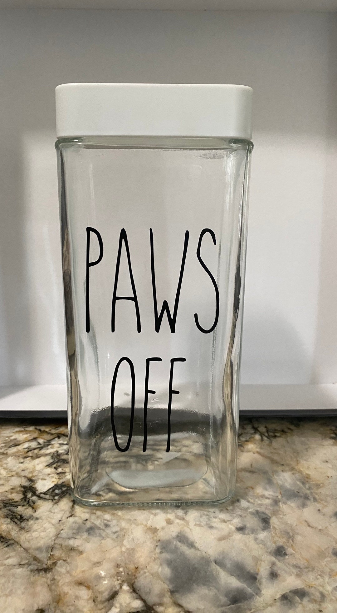 Large Dog Treat Jar, Paws off Jar, Pet Treat Jar, Dog Treat Jar, Glass ...